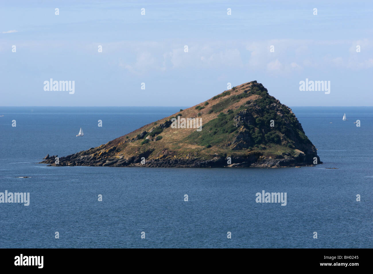 A view of the Great Mewstone at Wembury, Devon UK Stock Photo - Alamy