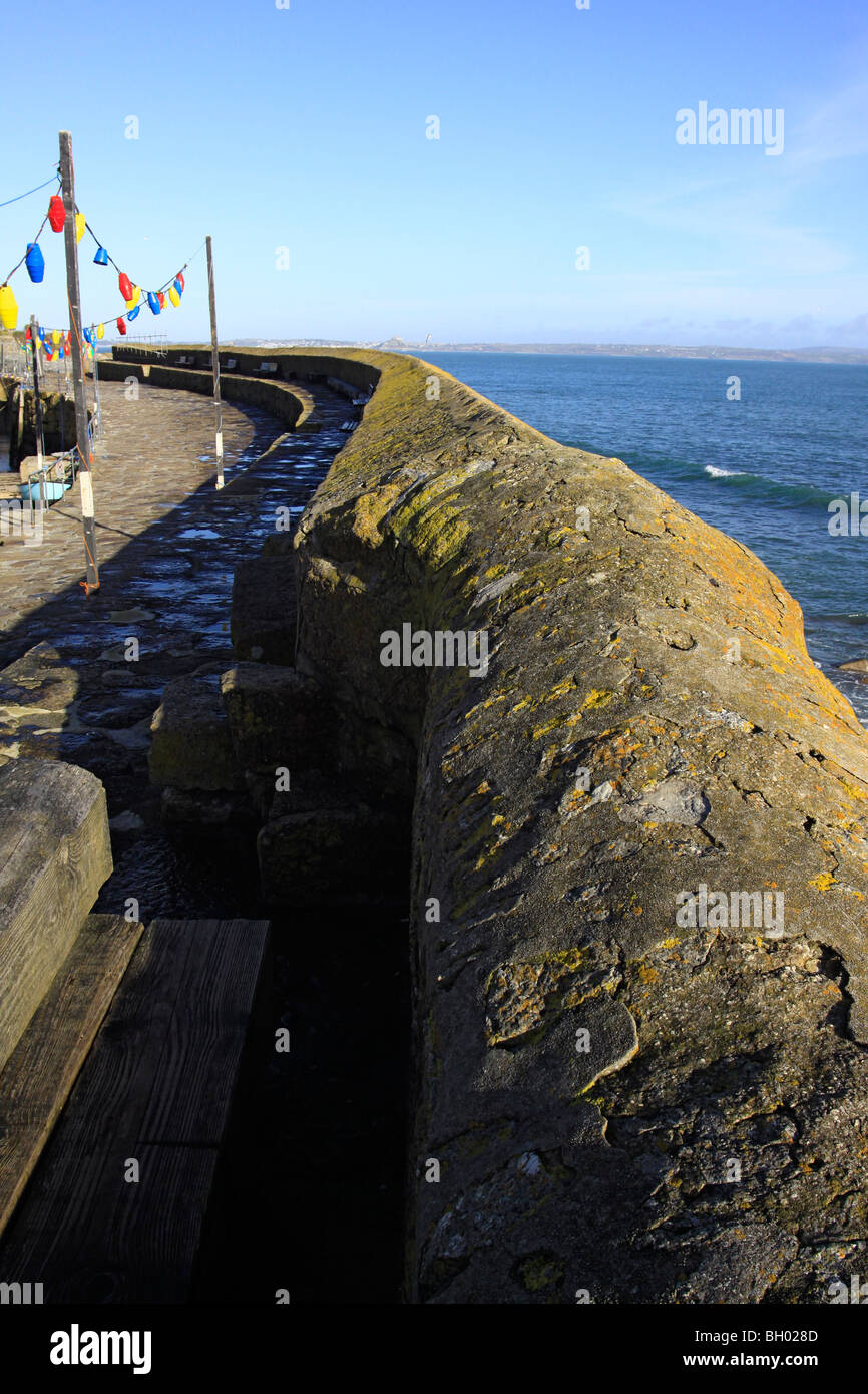 Harbour wall Mousehole Cornwall UK Stock Photo - Alamy