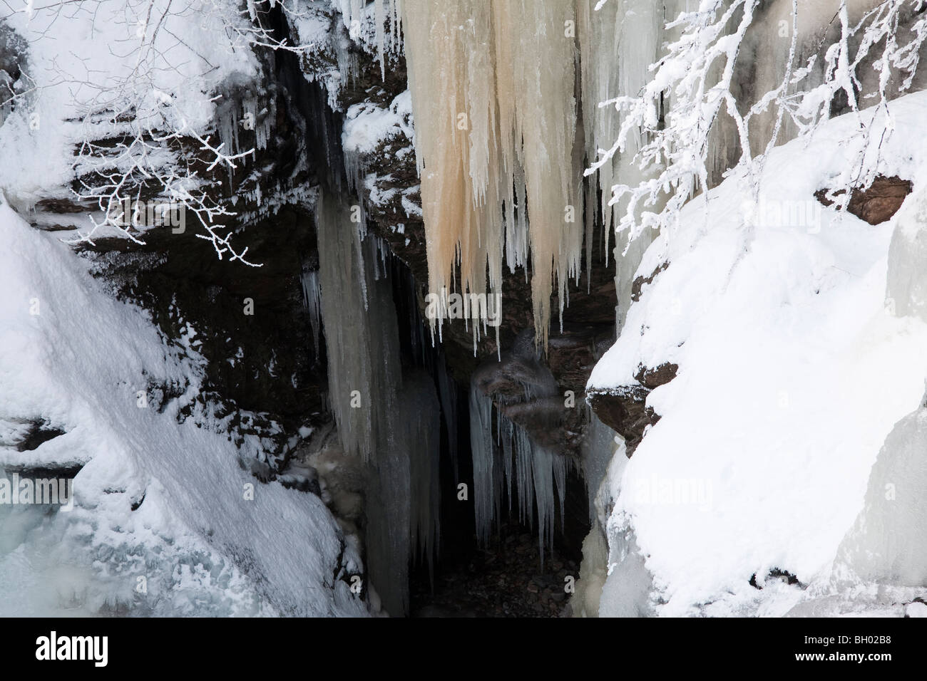 Falls of Braan in Winter, Rumbling Bridge, Dunkeld, Scotland Stock ...