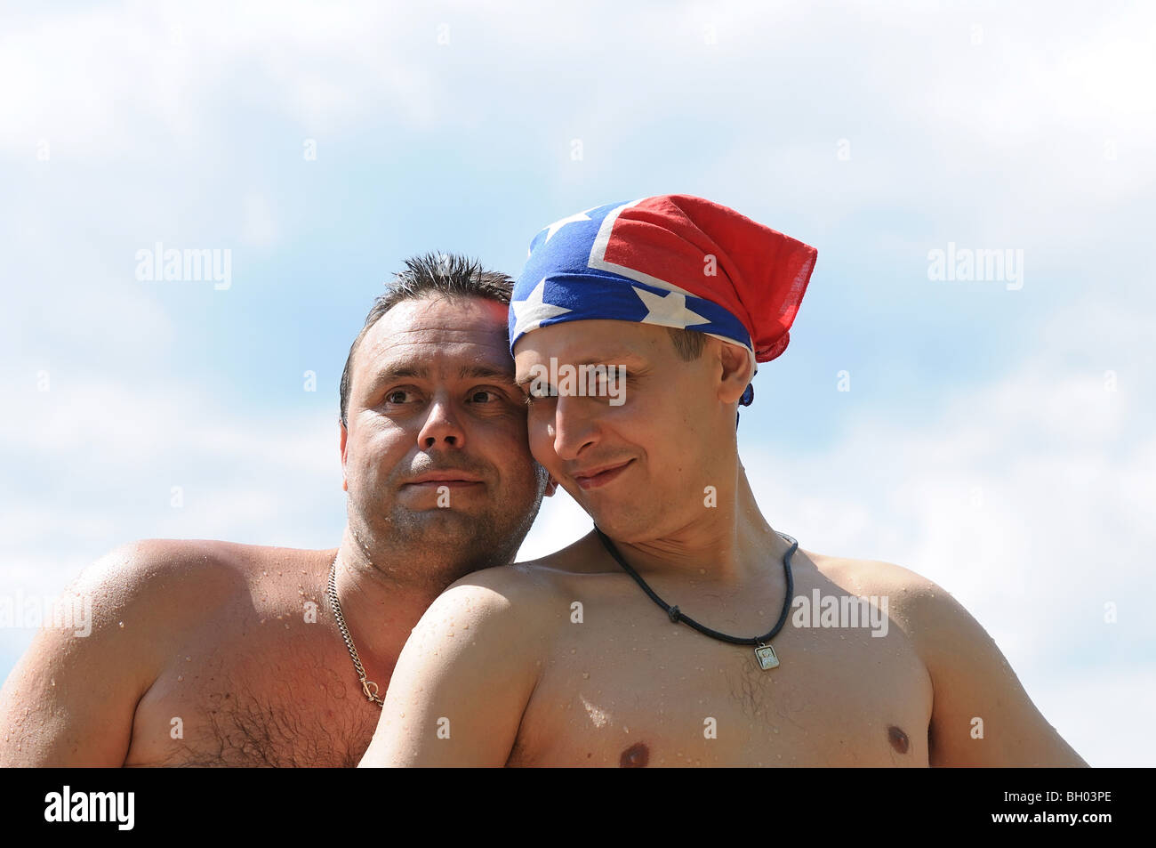 Two buddies hugging and having fun Stock Photo - Alamy