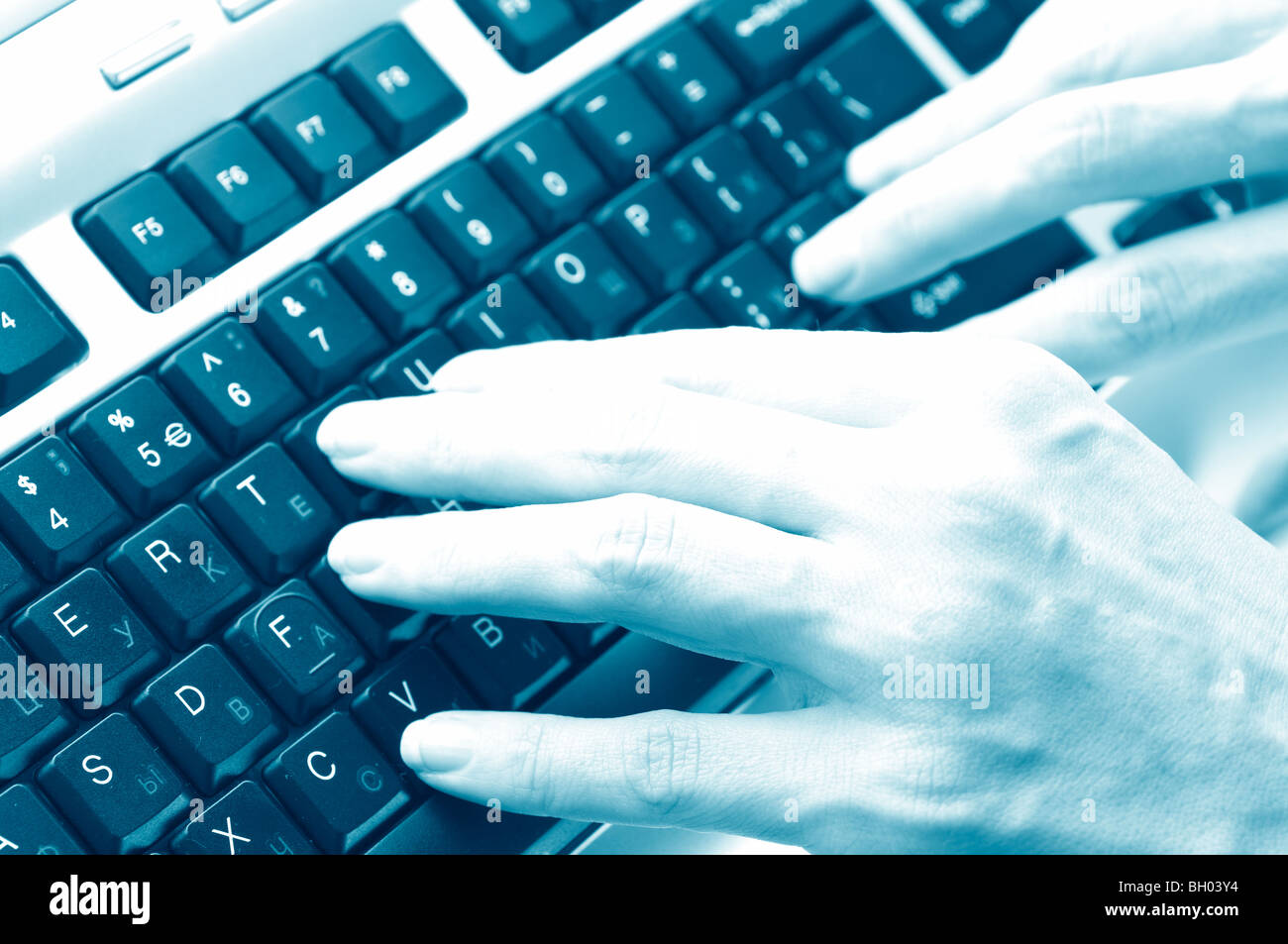 keyboard and hand Stock Photo - Alamy