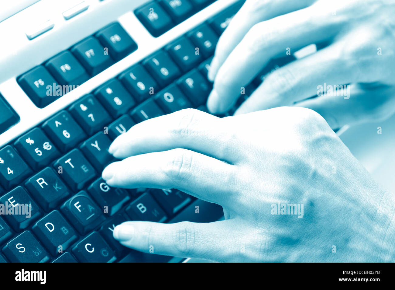 keyboard and hand Stock Photo - Alamy