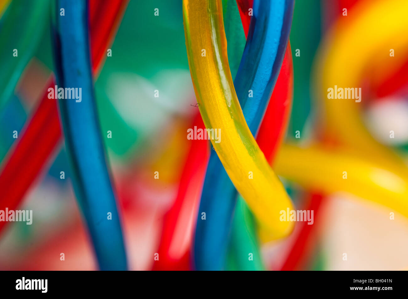 Multicolored computer cable isolated on white Stock Photo - Alamy