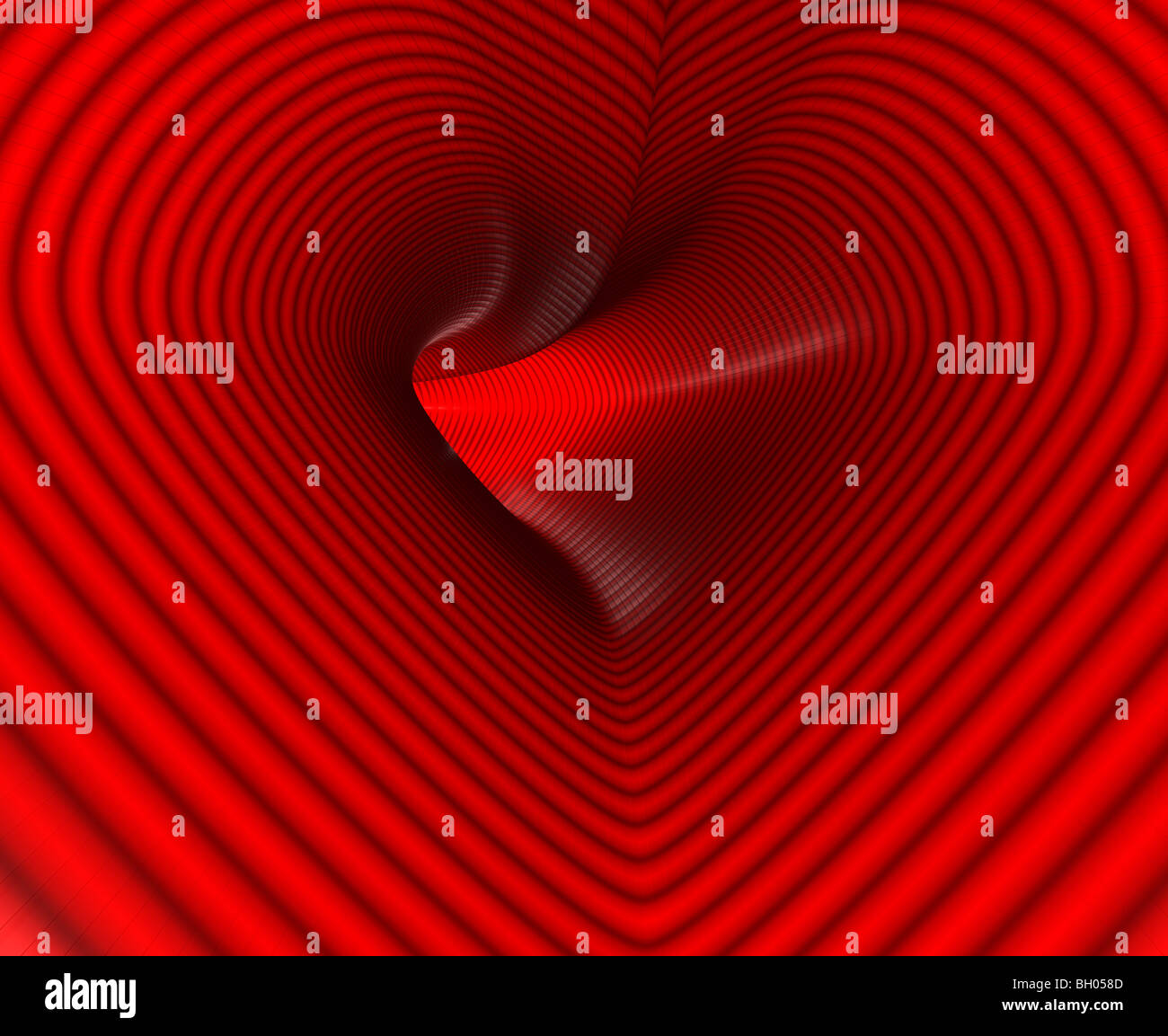Illustration of an abstract heart shaped tunnel Stock Photo - Alamy