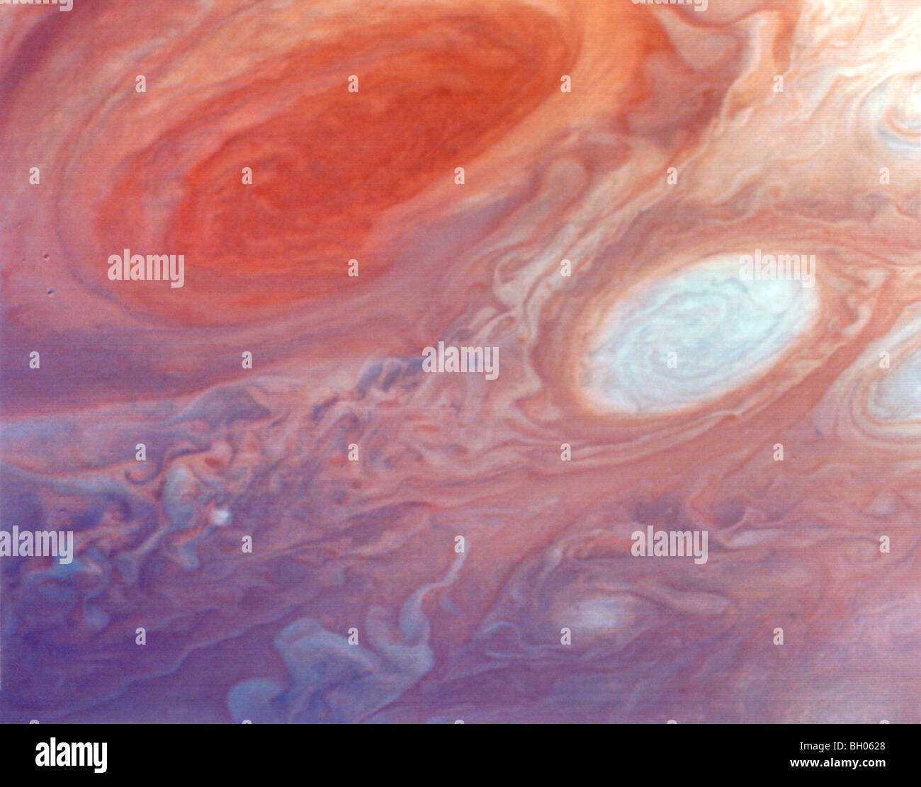 This Voyager I photo shows Jupiter's Great Red Spot and one of the ...