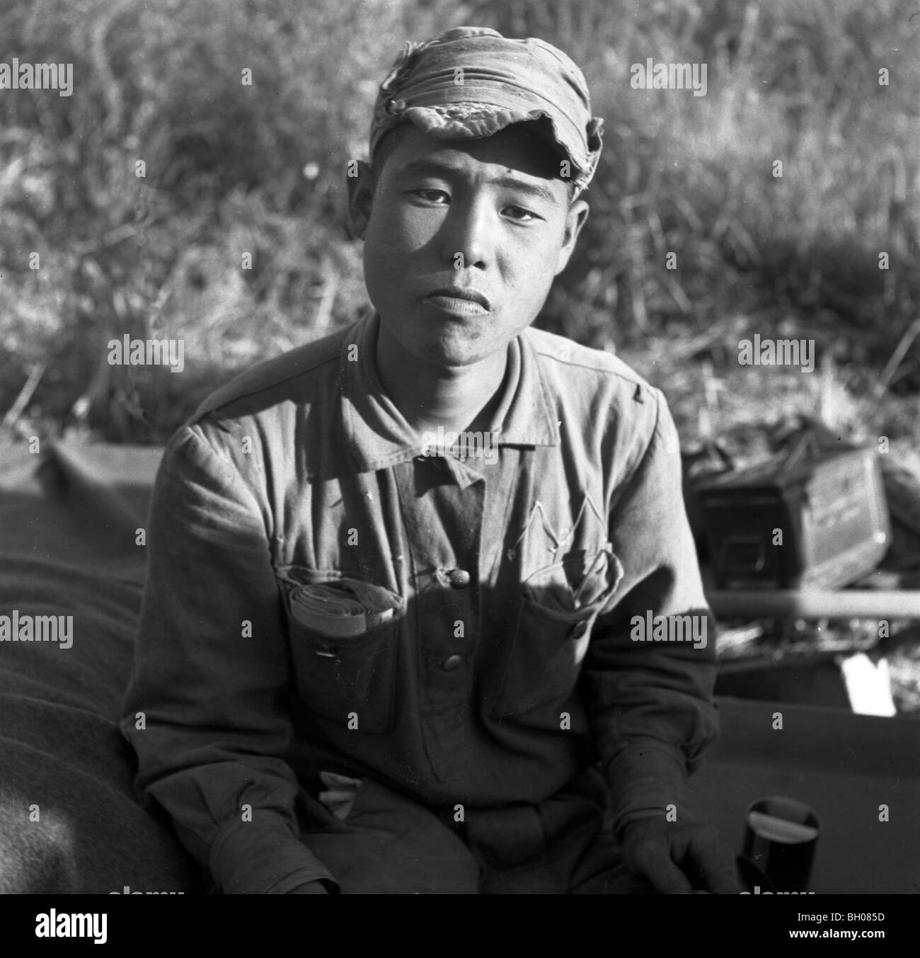 A Korean soldier's face shows the brutality and sadness of war the in ...