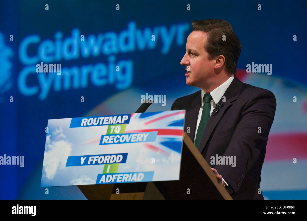 David Cameron MP for Witney Tory leader speaking at Welsh Conservative ...
