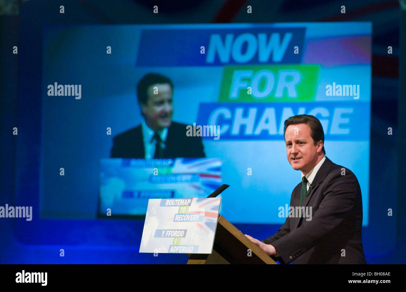 David Cameron MP for Witney Tory leader speaking at Welsh Conservative ...