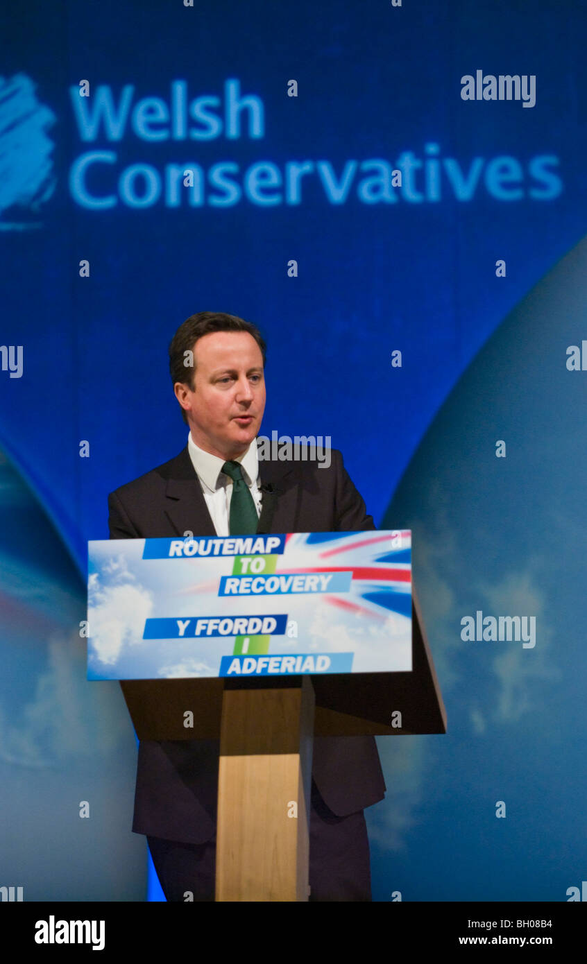 David Cameron MP for Witney Tory leader speaking at Welsh Conservative ...