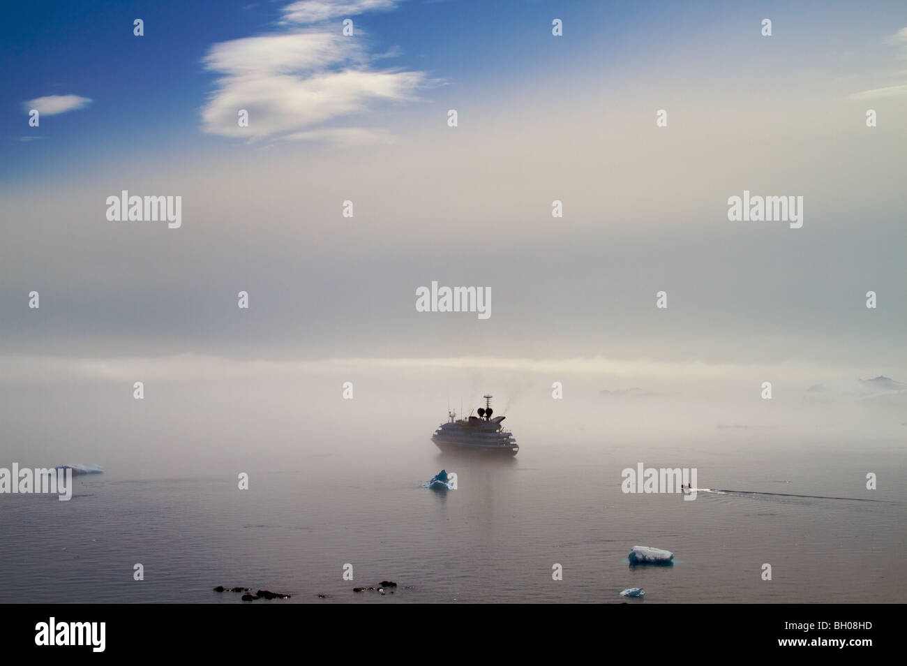 Clelia II at anchor at Brown Bluff, Antarctica Stock Photo - Alamy