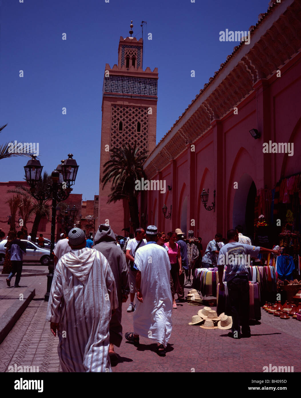 Men heading to the Kasbah mosque for prayer Marrakech Morocco Stock ...