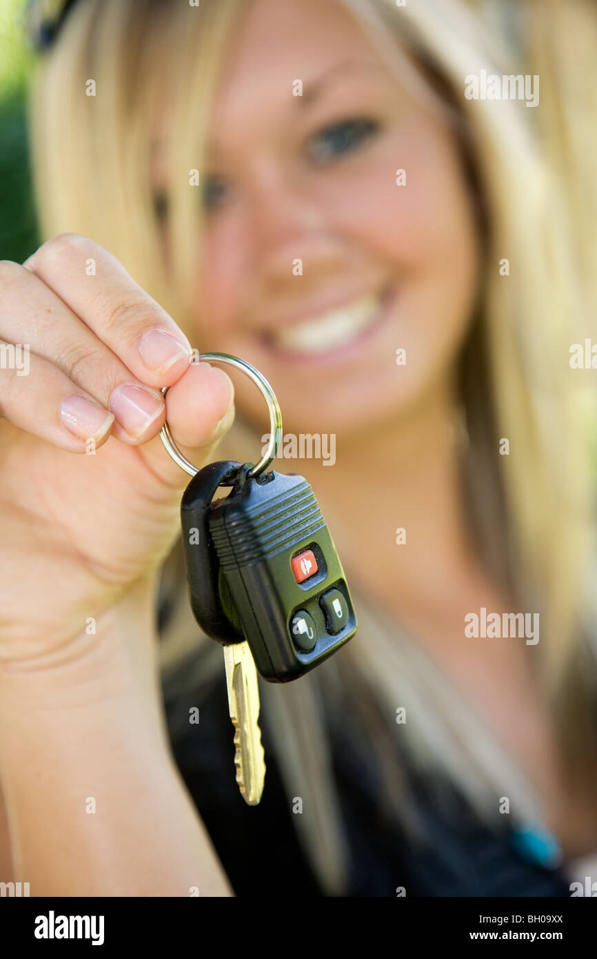 Teenager excited car keys hi-res stock photography and images - Alamy