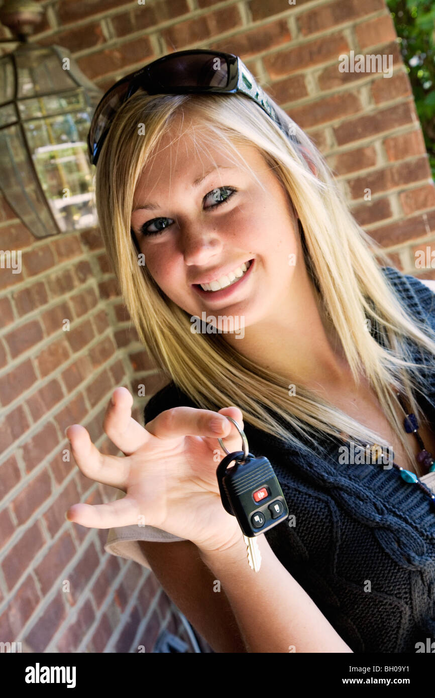 Teenager excited car keys hi-res stock photography and images - Alamy