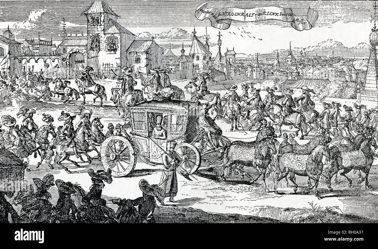 This engraving by Nomejn de Heoghe shows the arrival of Dutch envoys in ...