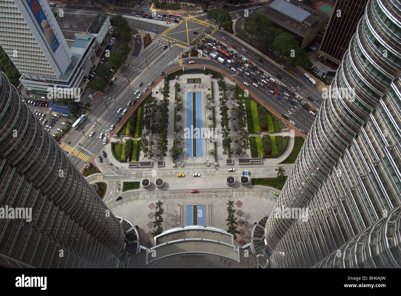 View of ground from Petronas Towers, Kuala Lumpur, Malaysia Stock Photo ...