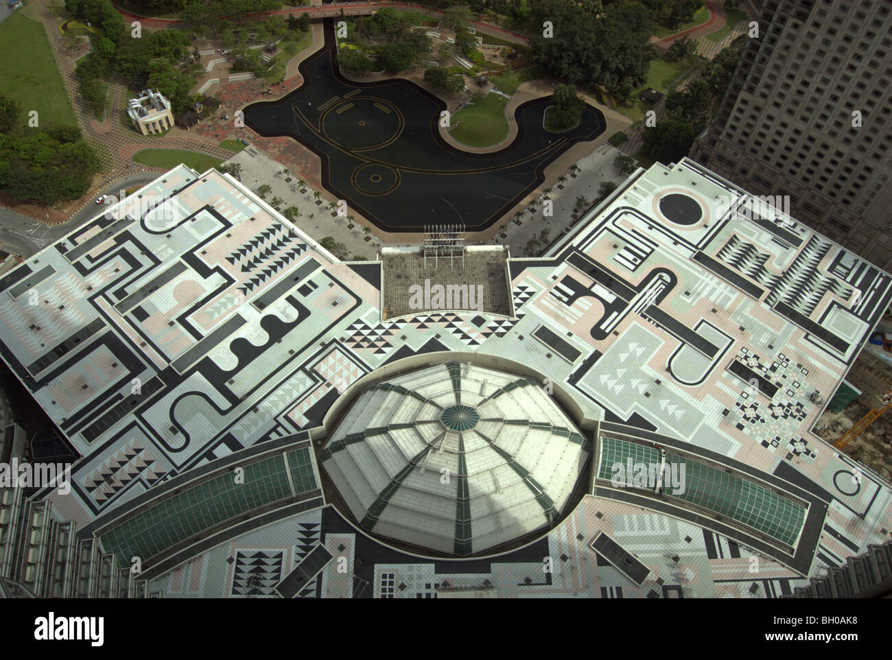 View of ground from Petronas Towers, Kuala Lumpur, Malaysia Stock Photo ...