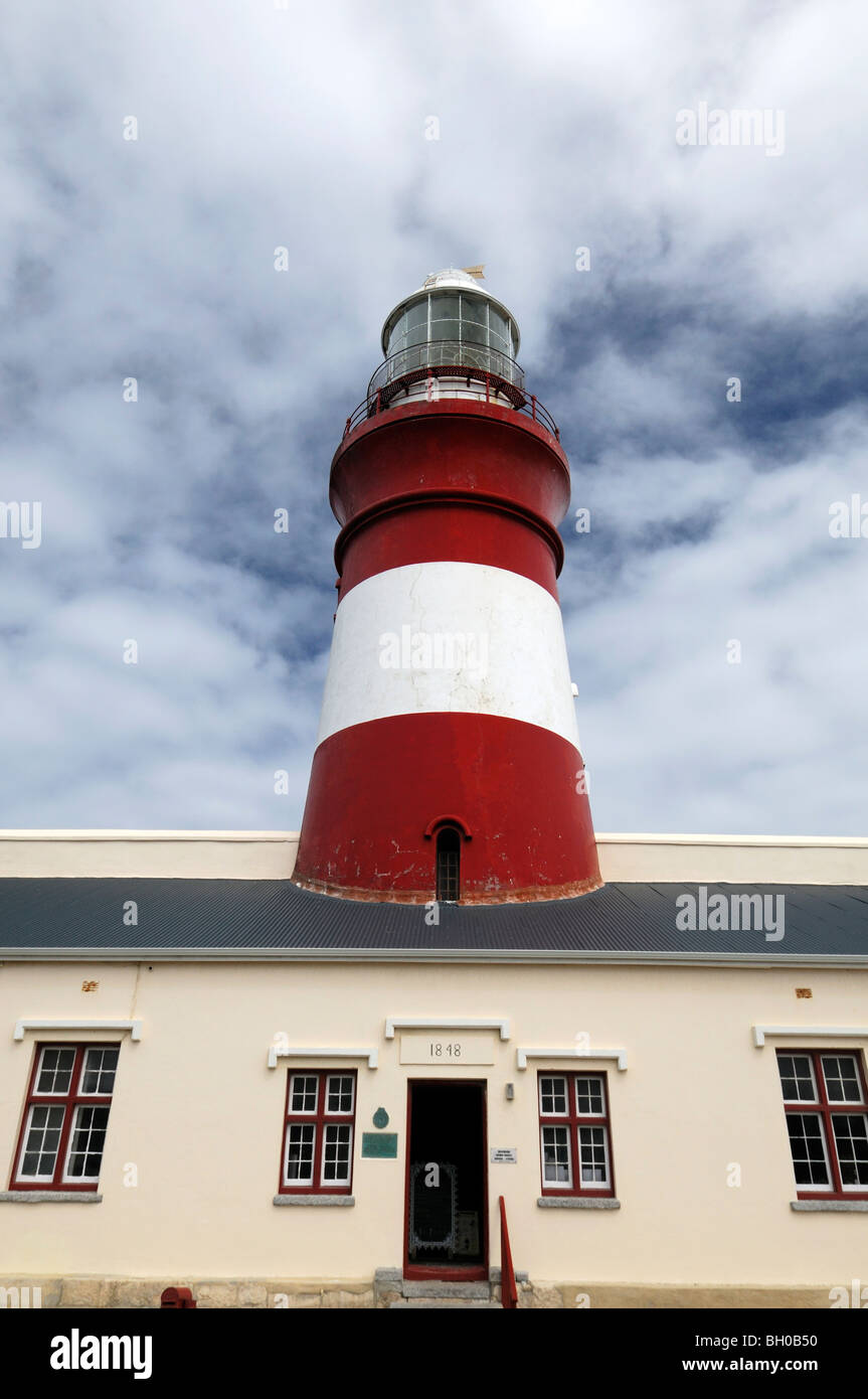 Lighthouse at Cape Agulhas the southern most point on the African ...