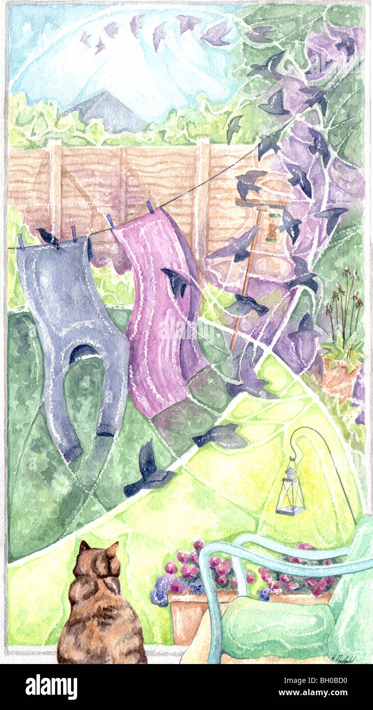 Garden washing line hi-res stock photography and images - Alamy
