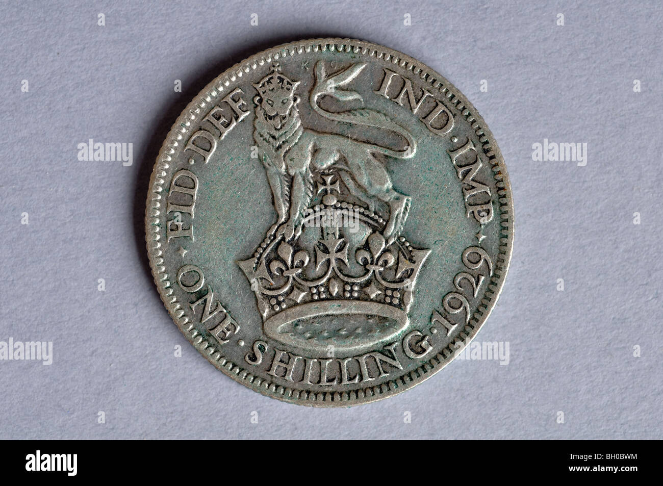 1929 One shilling coin, UK Stock Photo - Alamy