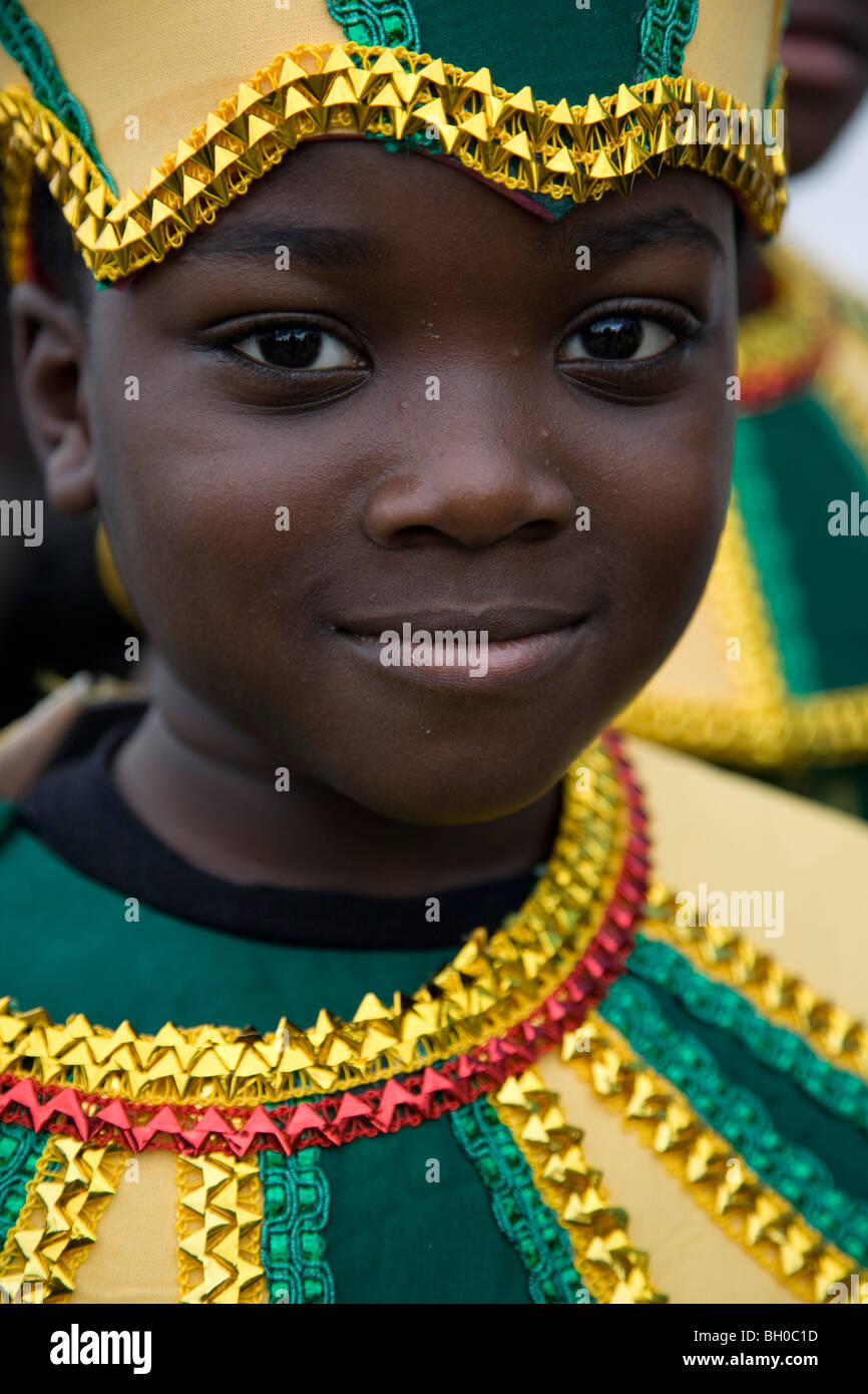Child in carnival costume. Portrait of little boy. Notting Hill ...