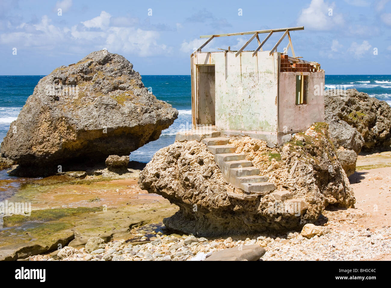 Beach scene at Bathsheba, Barbados Stock Photo - Alamy