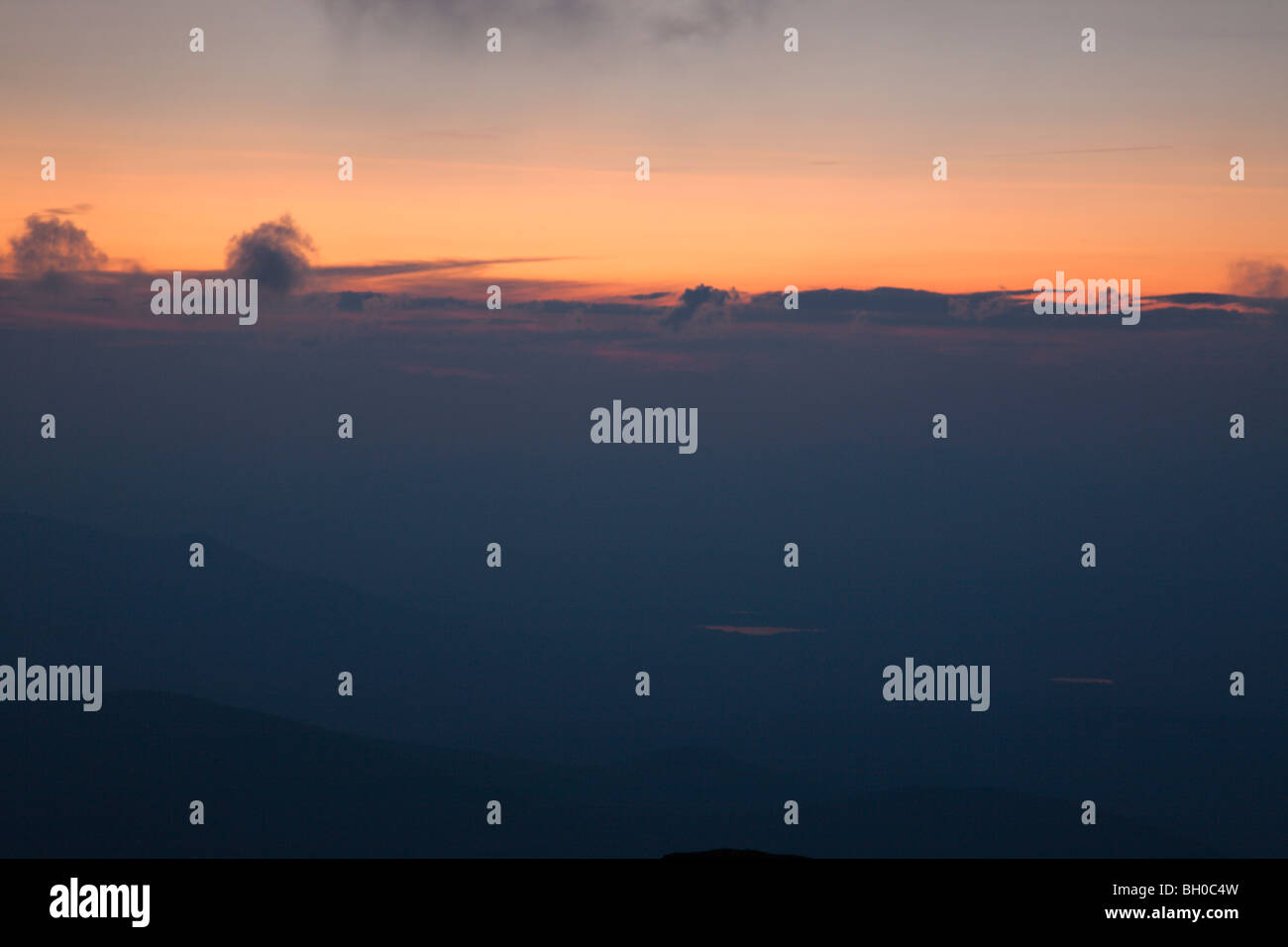 Sunset from the summit of Mount Clay. Located in the White Mountains ...