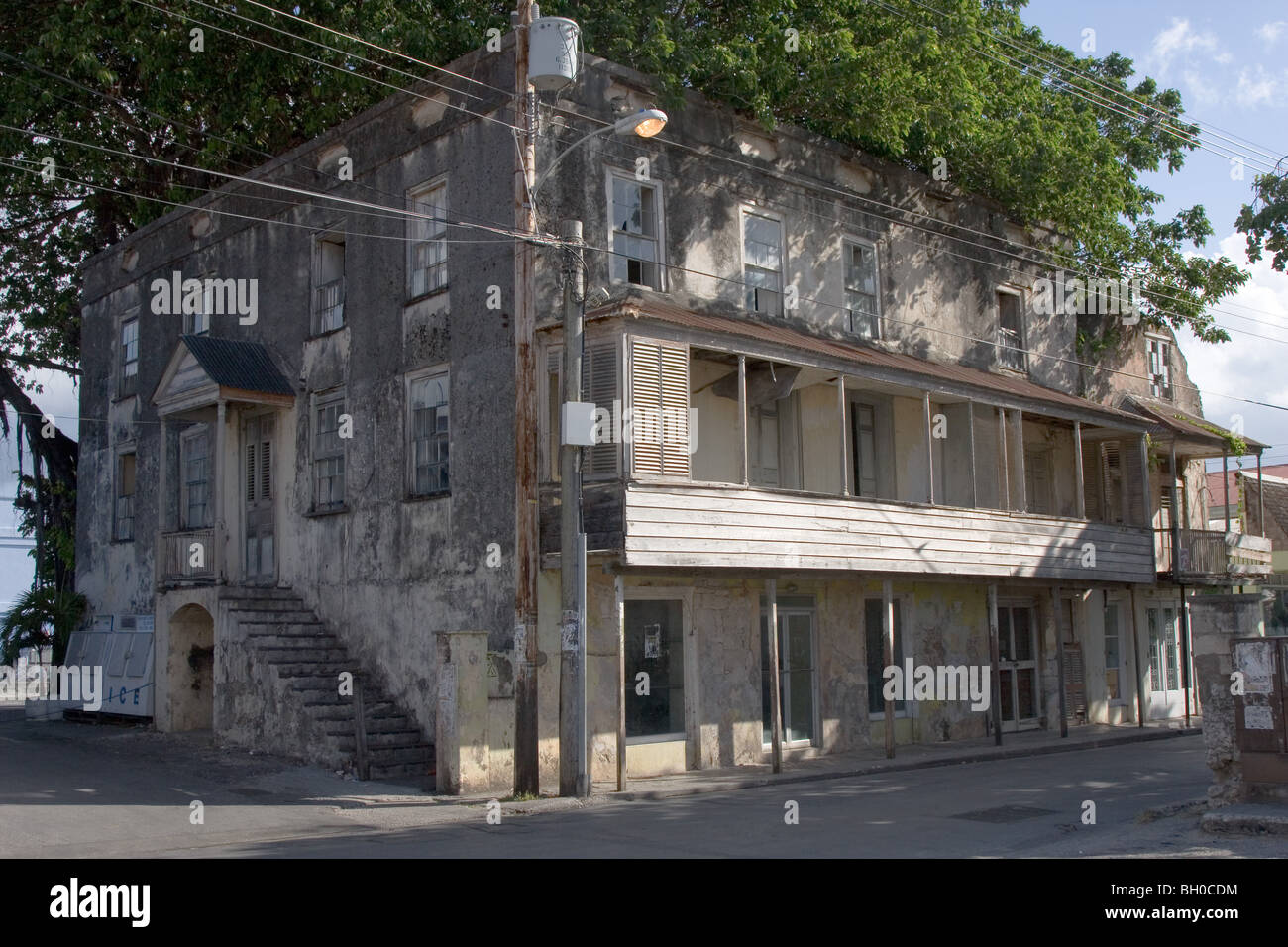 Historic, colonial building in Speighstown, Barbados Stock Photo - Alamy