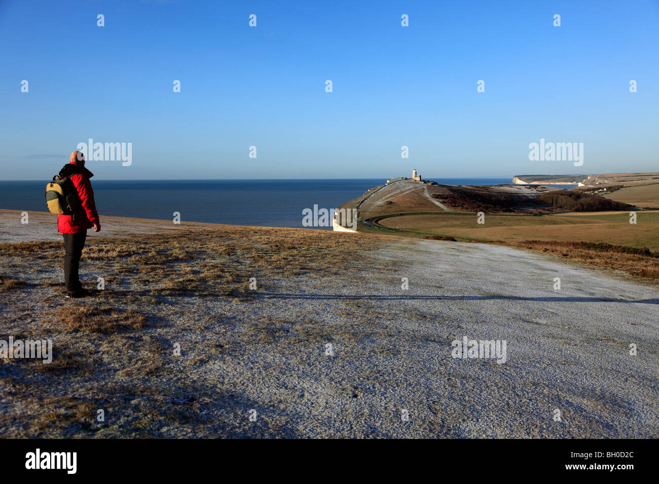 Chalk cliffs beachy head walker hi-res stock photography and images - Alamy