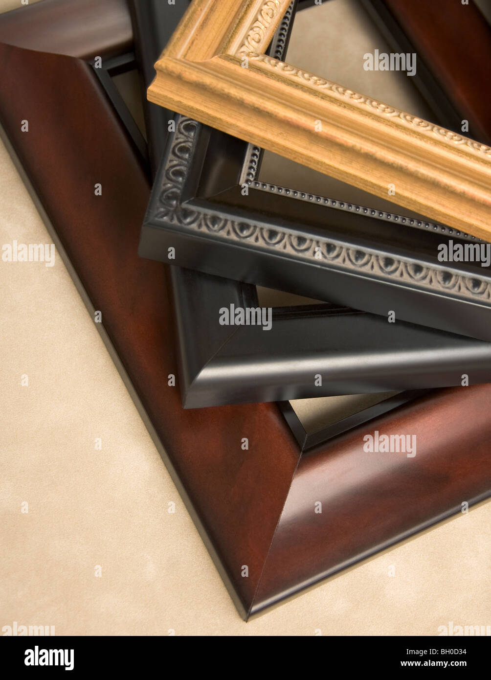 Stock photo of a presentation of picture frames stacked up for a casual ...