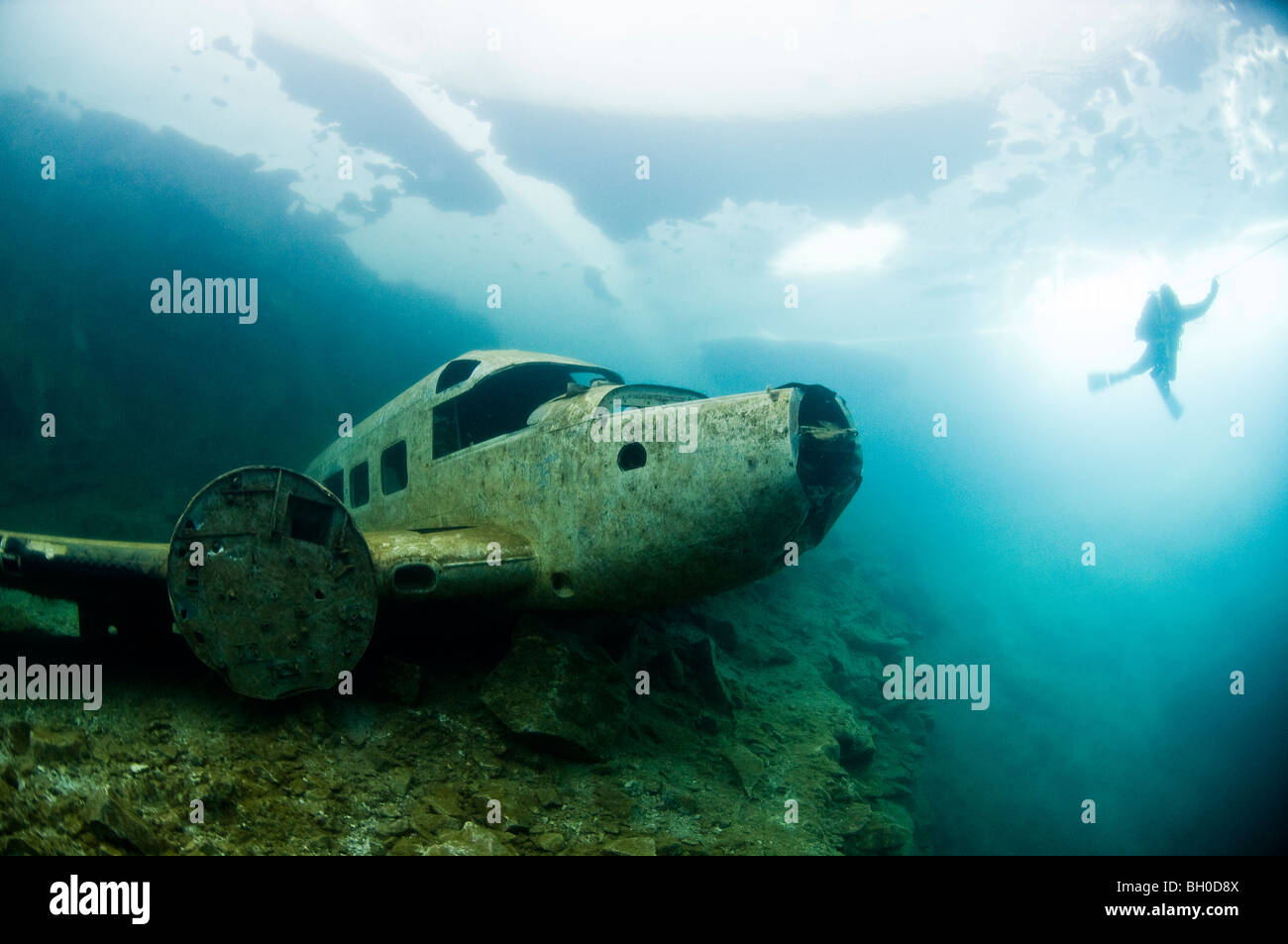 Winter ice diving underwater in a quarry in Canada Stock Photo - Alamy