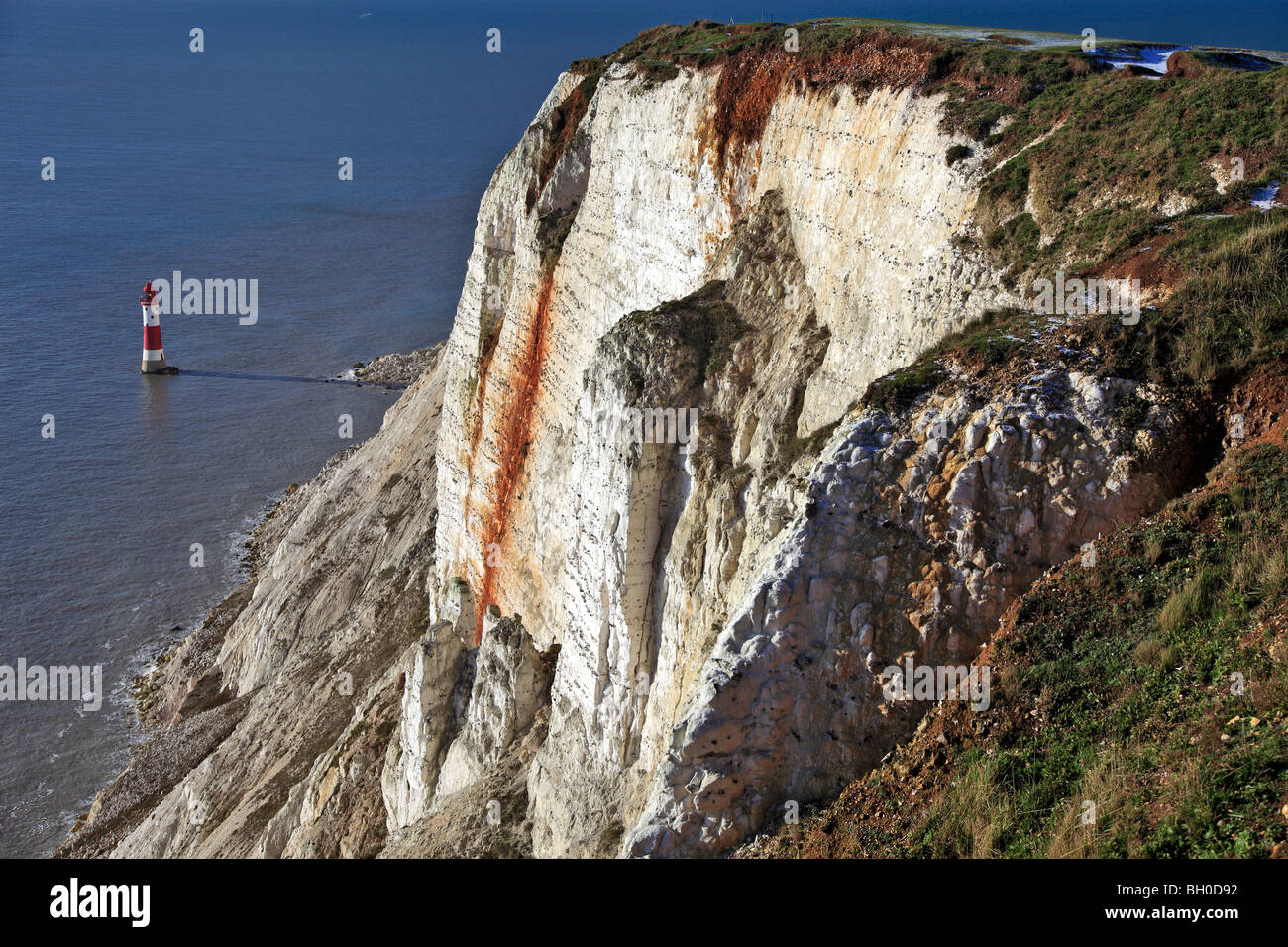 Beachy Head Lighthouse White Chalk Cliffs Sussex English Channel ...