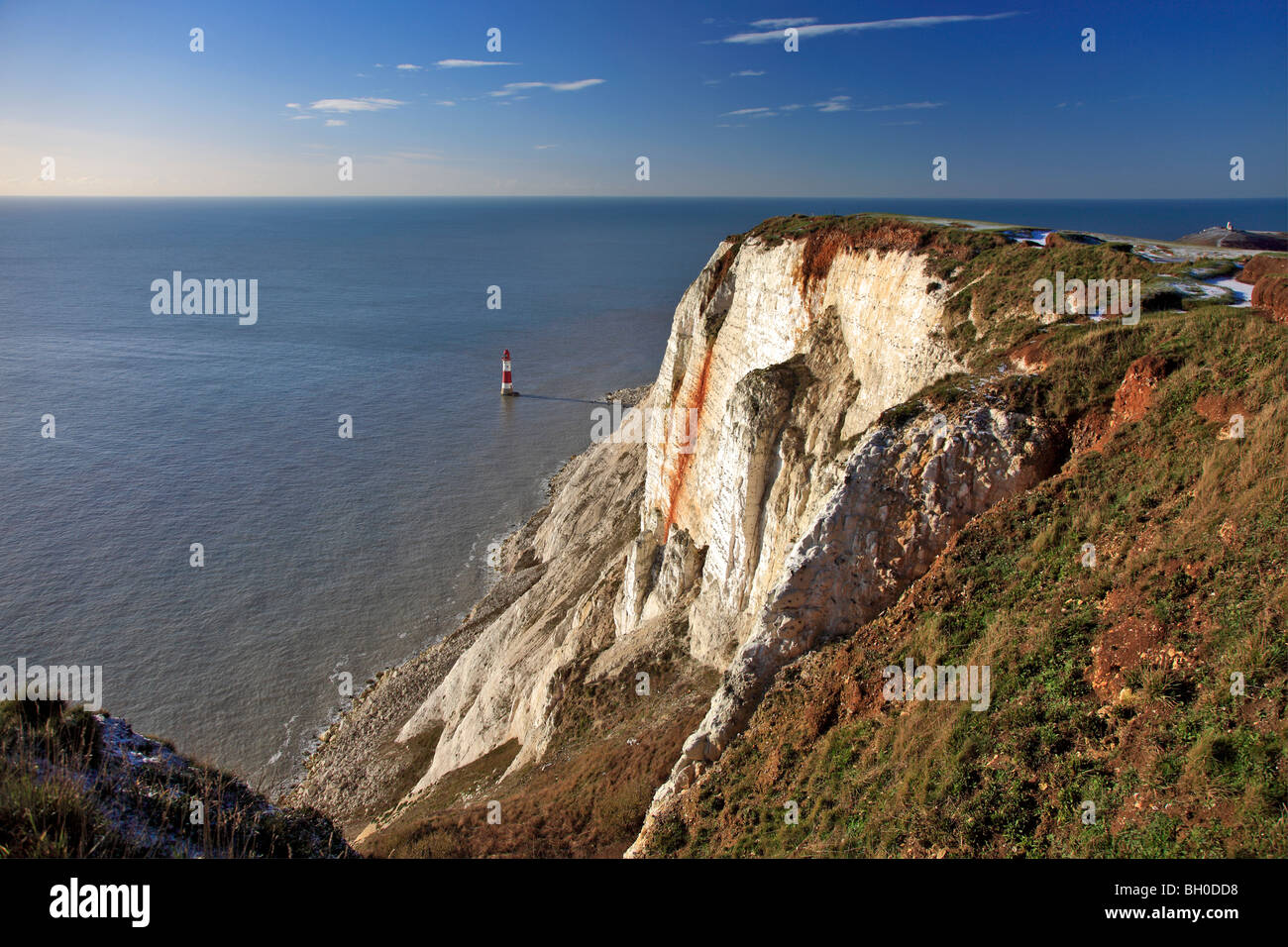 Beachy Head Lighthouse White Chalk Cliffs Sussex English Channel ...