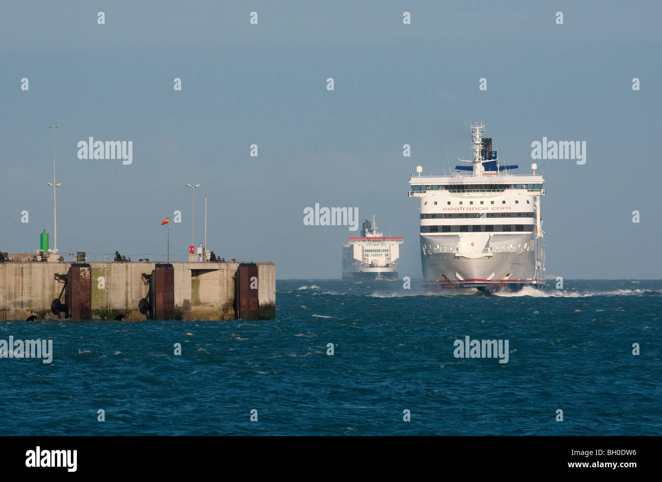 Two cross channel ferries approaching Dover Stock Photo - Alamy