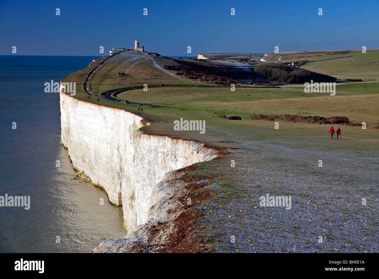 White Chalk Cliffs Sussex Coast English Channel UK Stock Photo - Alamy