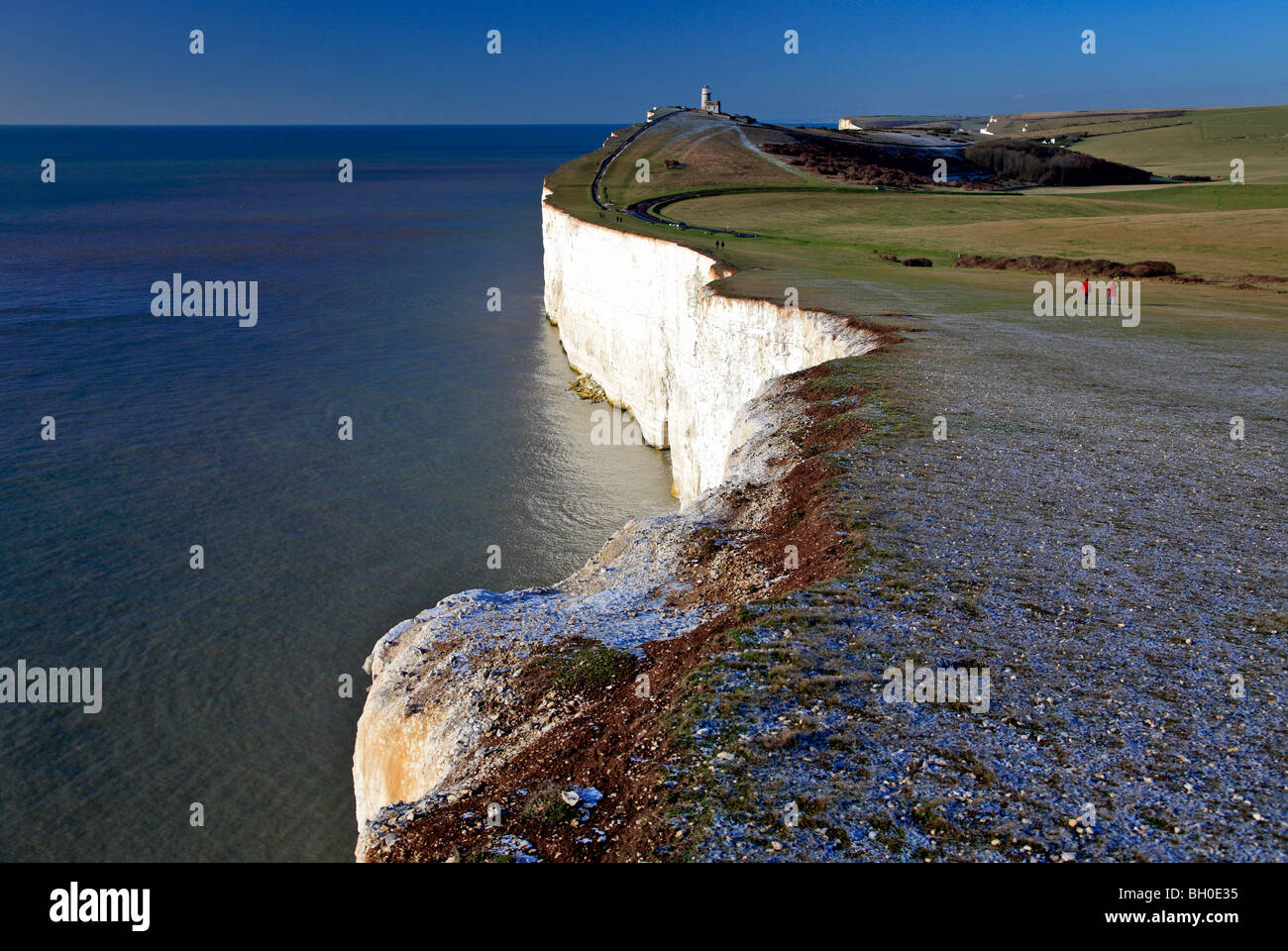 Belle Tout Lighthouse White Chalk Cliffs Sussex Coast English Channel ...
