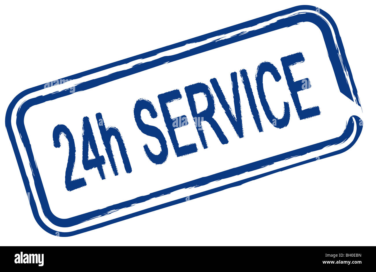An illustrated stamp offers a 24 hour service. All isolated on white ...