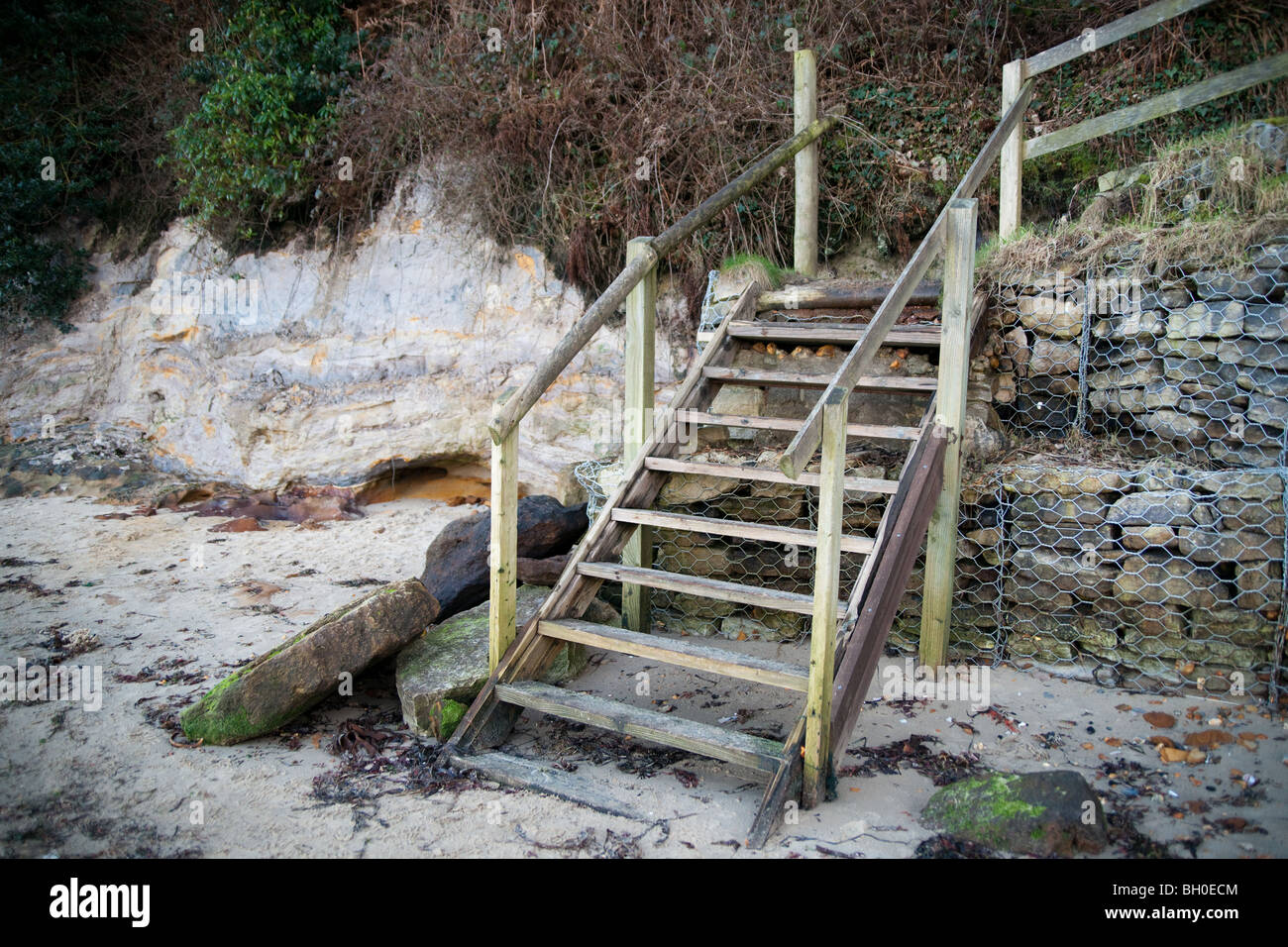 wooden steps to beach Stock Photo - Alamy