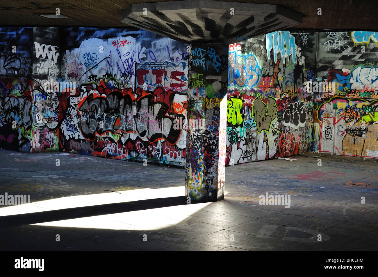 Graffiti in underpass at the South Bank, London Stock Photo - Alamy