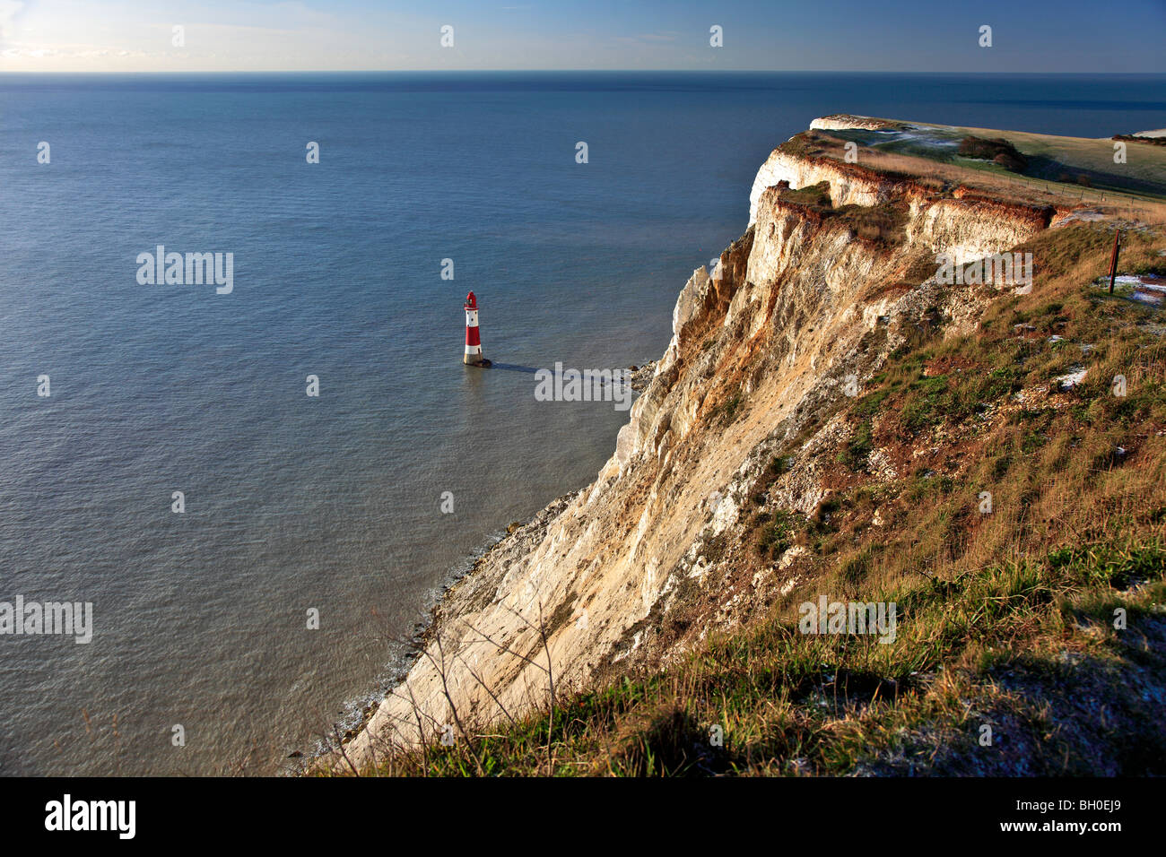 Beachy Head Lighthouse White Chalk Cliffs Sussex English Channel ...
