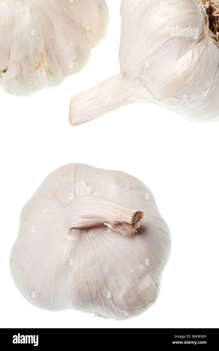 garlic isolated on a pure white background Stock Photo - Alamy