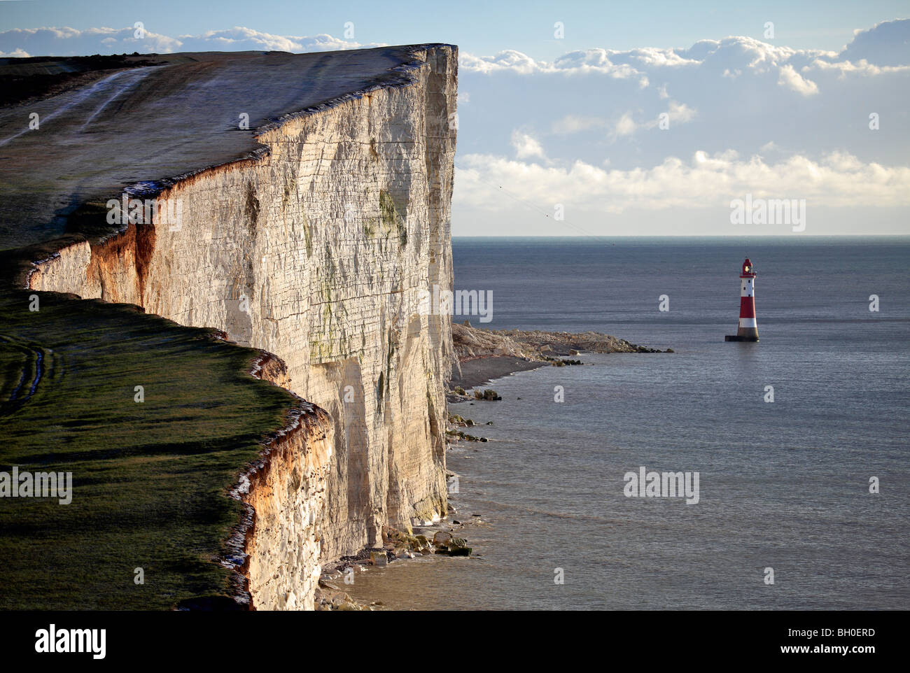Beachy Head Lighthouse White Chalk Cliffs Sussex English Channel ...