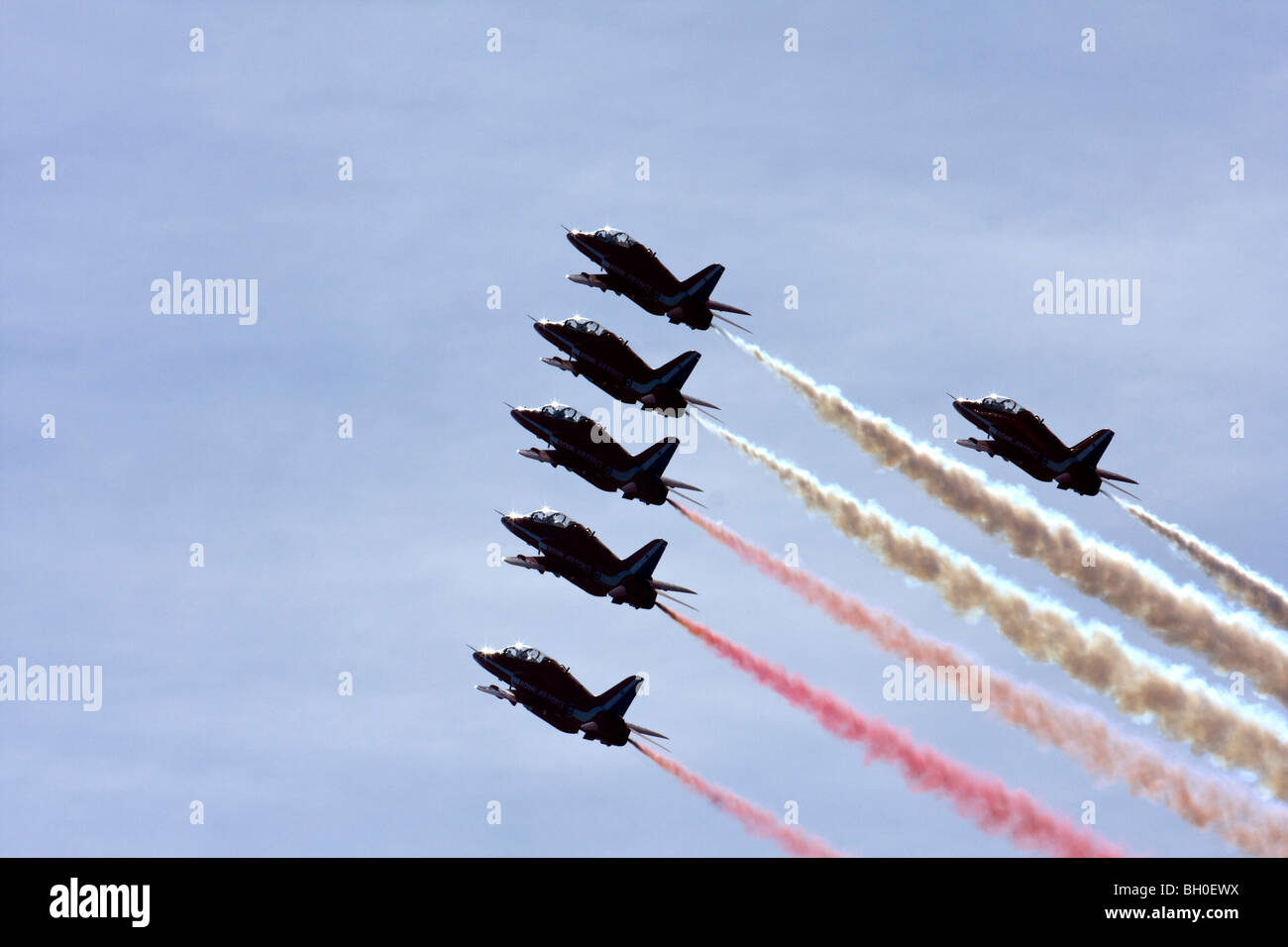 The Red Arrows at RAF Leuchars Airshow 2009, Fife, Scotland Stock Photo ...