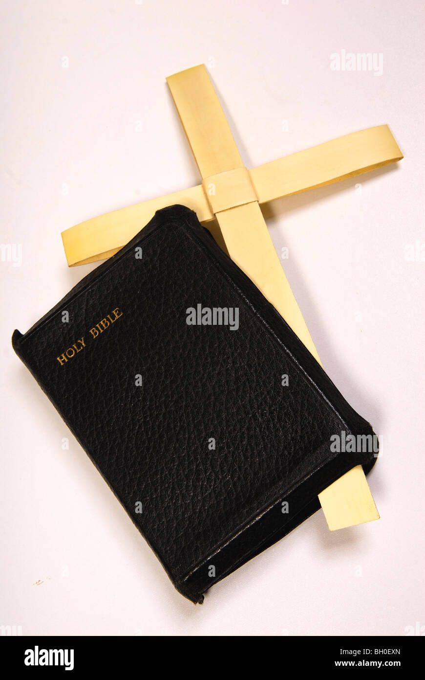 Bible and Palm Sunday Cross Stock Photo - Alamy