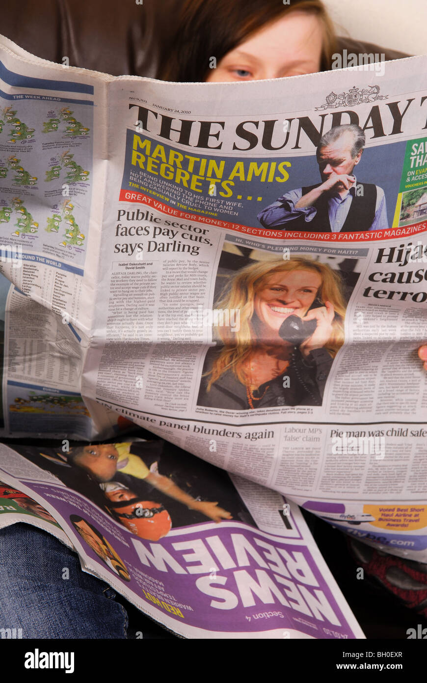 Sunday times newspaper female hi-res stock photography and images - Alamy
