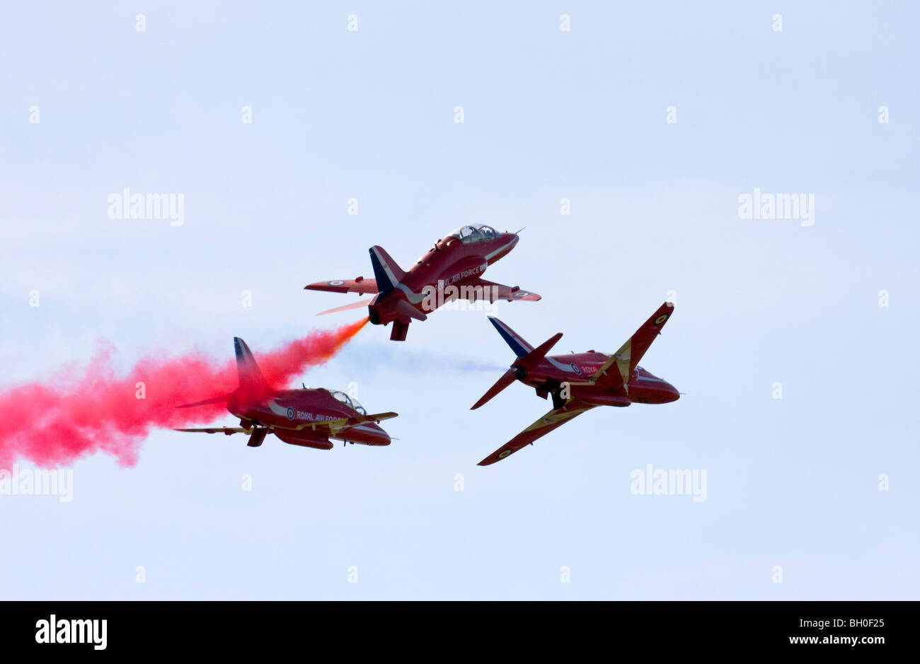 The Red Arrows at RAF Leuchars Airshow 2009, Fife, Scotland Stock Photo ...