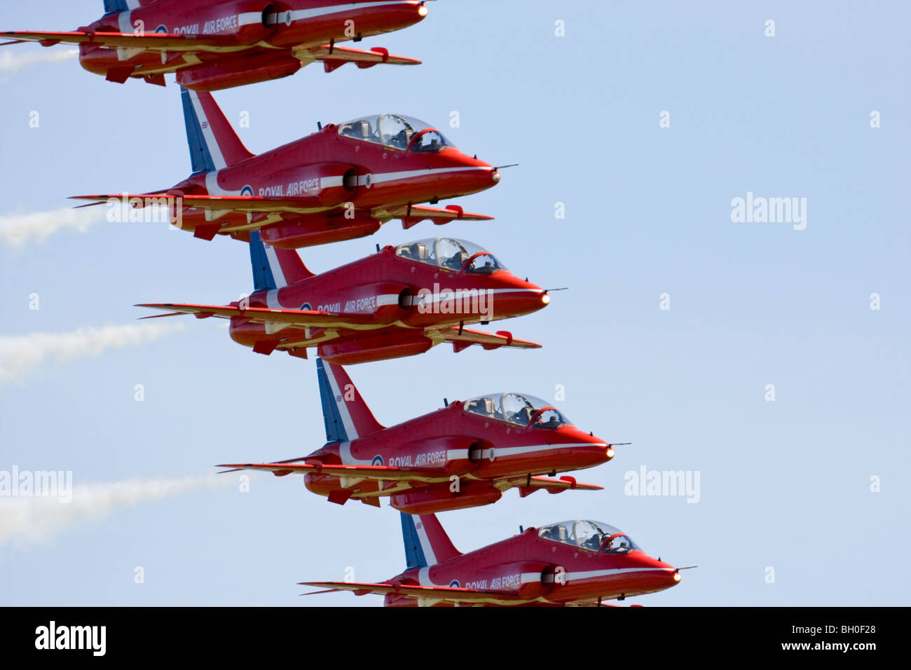 The Red Arrows at RAF Leuchars Airshow 2009, Fife, Scotland Stock Photo ...