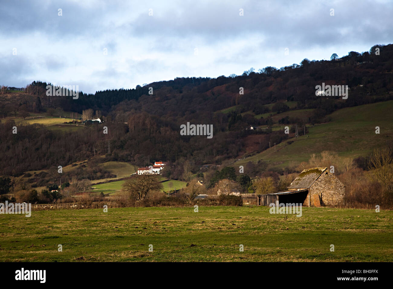 Ruined barn in farmland near Abergavenny Wales UK Stock Photo - Alamy