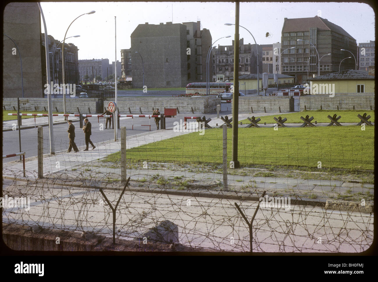 Checkpoint Charlie. Berlin, along the Berlin Wall, seen from West Stock ...