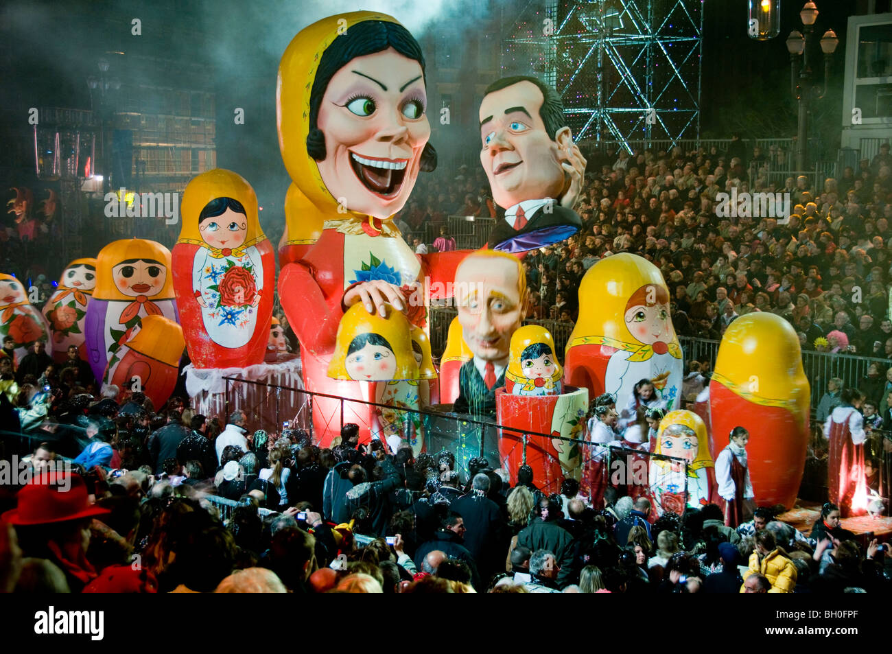 Nice, France, Public Events, Carnival Parade, Crowd Celebrating at ...