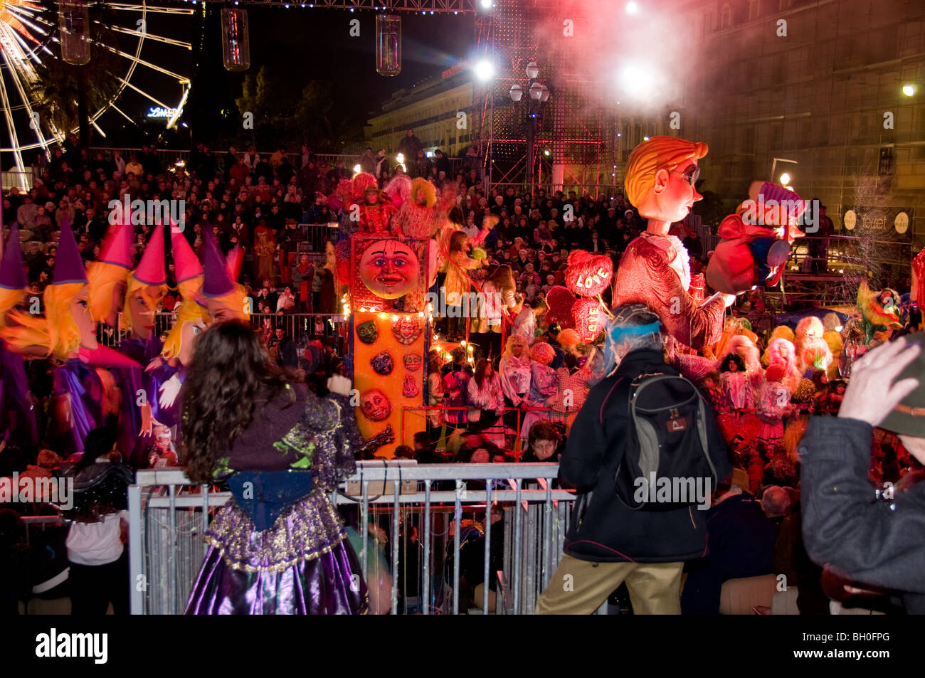 Nice, France, Public Events, Carnival Parade, Crowd Celebrating at ...